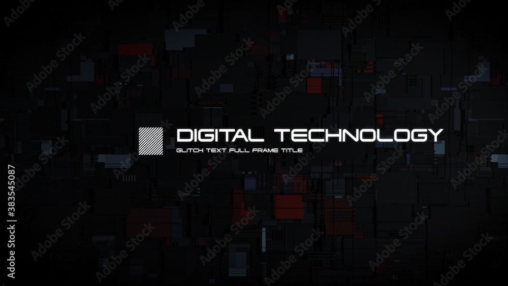 Digital Technology Glitch Text Full Frame Title Stock Template | Adobe ...
