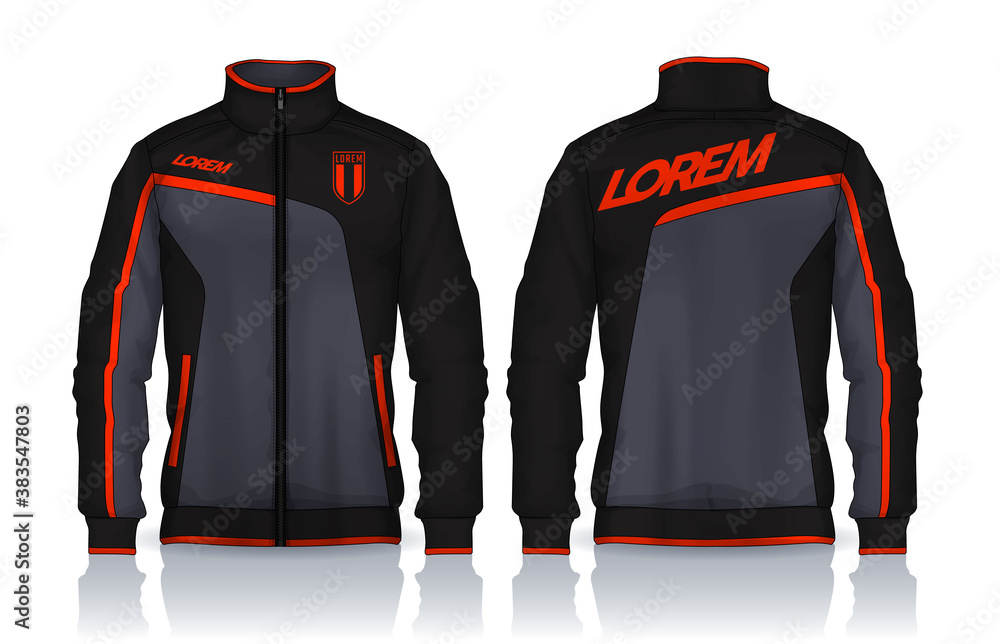 Jacket Design. Sportswear. Track front and back view เวกเตอร์สต็อก ...