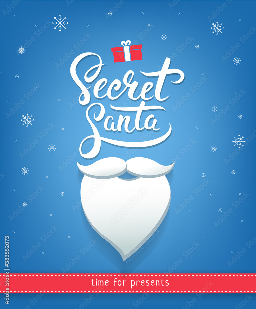 Creative banner or card design for traditional anonymous gift exchange ...