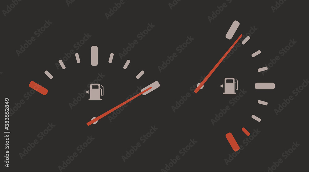 Fuel gauge indicator vector icon. Petrol pump station symbol. Full ...