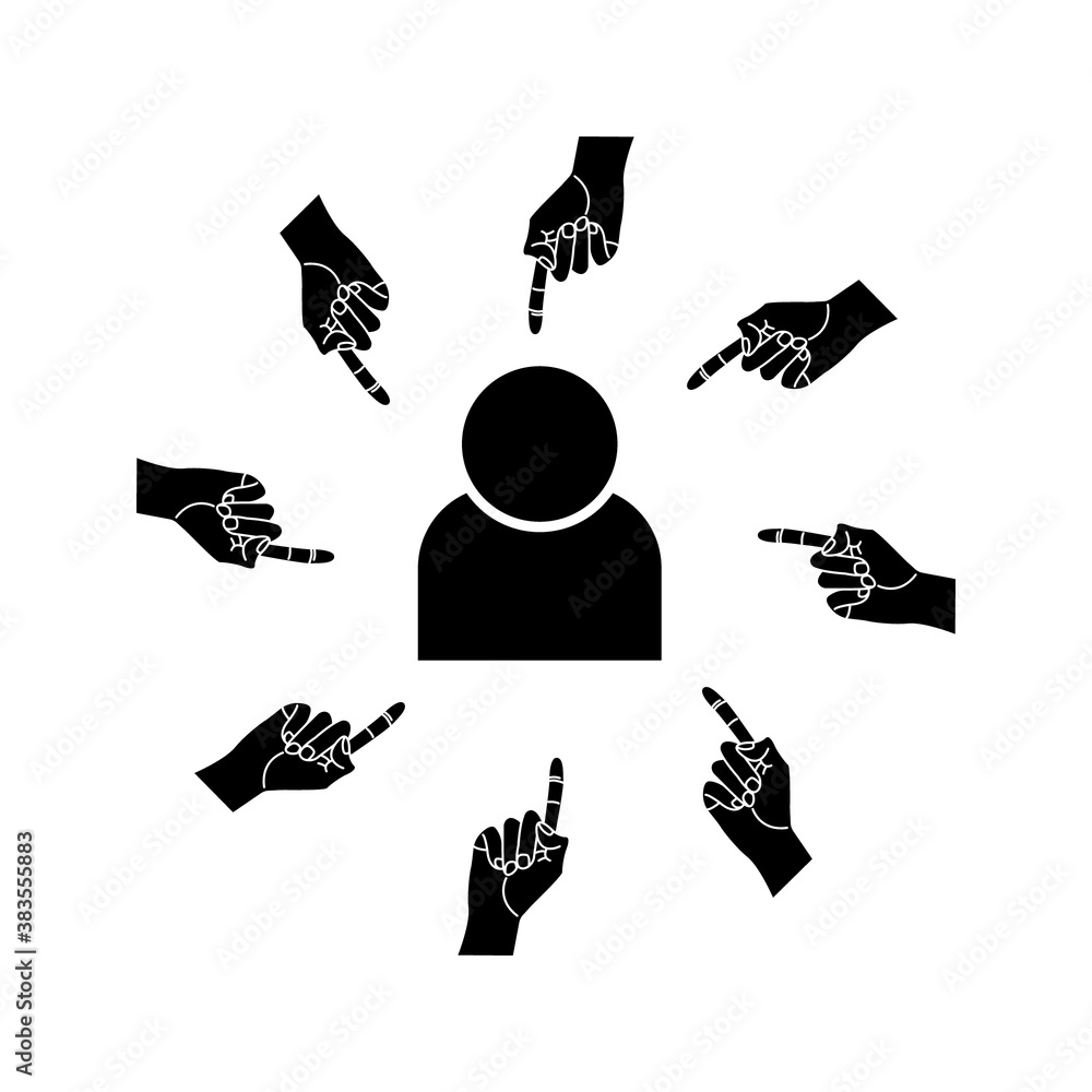 Social bullying icon. Harassment, social abuse and violence. vector ...