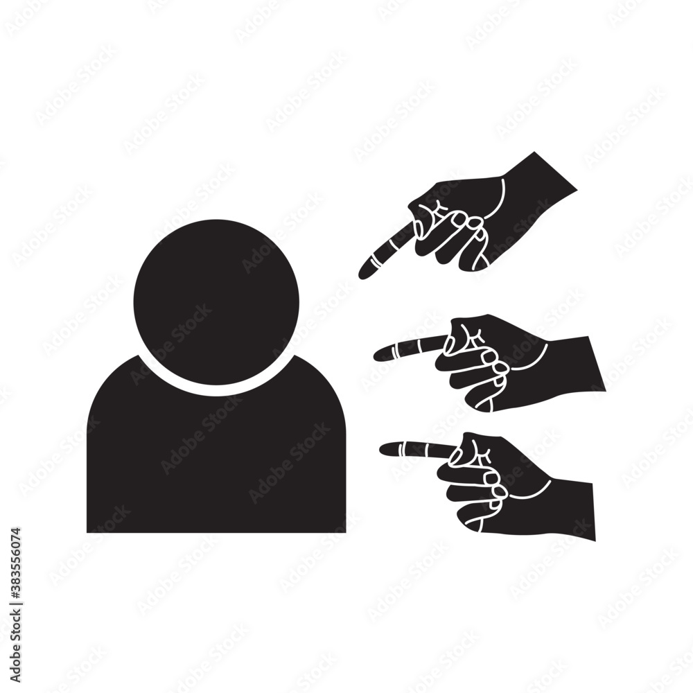 Social bullying icon. Harassment, social abuse and violence. vector ...