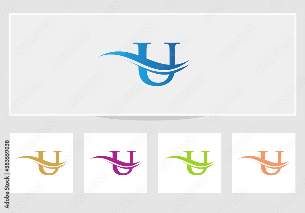 U Modern creative unique elegant minimal. U initial based letter icon ...