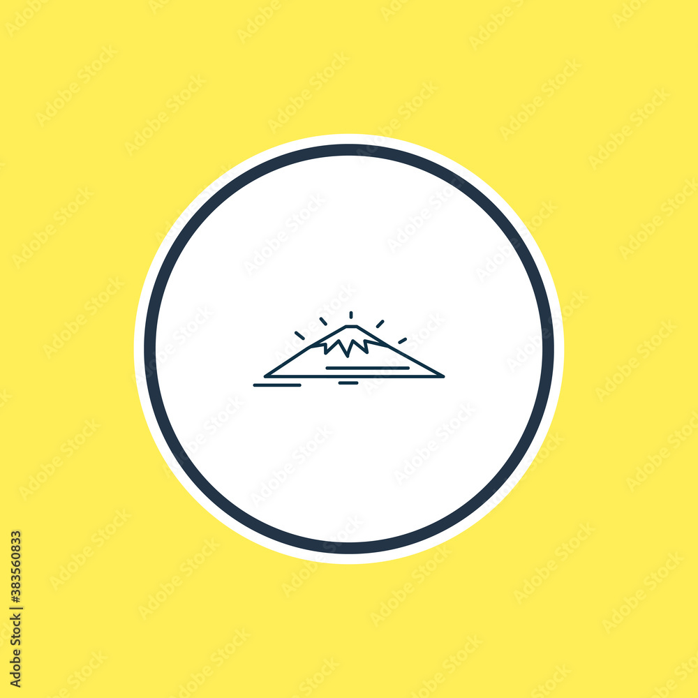 Vector illustration of mount fuji icon line. Beautiful world landmarks ...