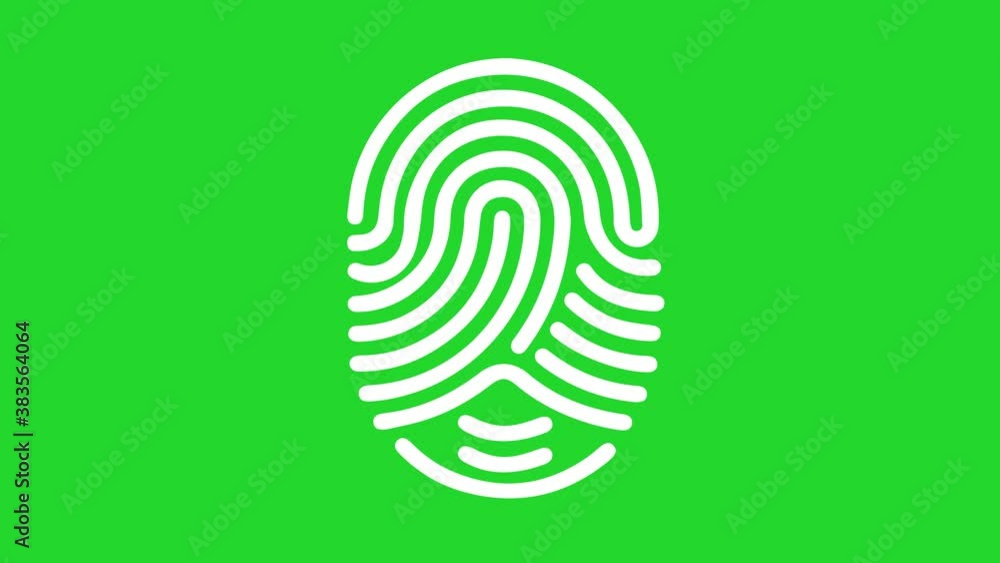 Fingerprint sign - fingerprint animated cartoon sign on green screen ...