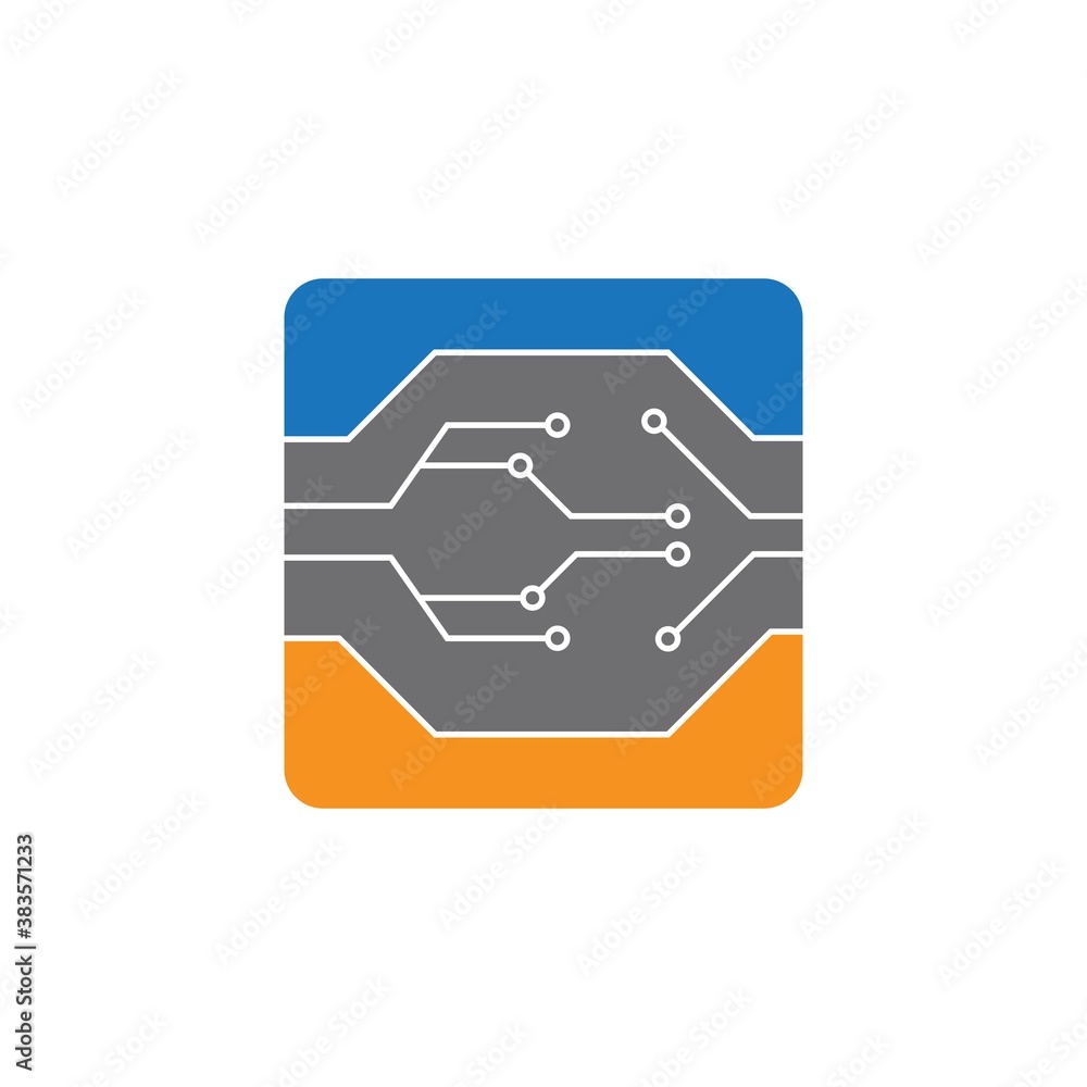 Circuit technology logo Stock Vector | Adobe Stock