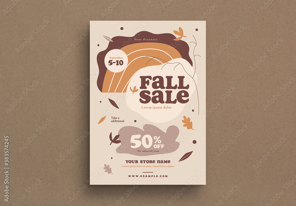 Fall Sale Flyer Layout Stock Template | Adobe Stock