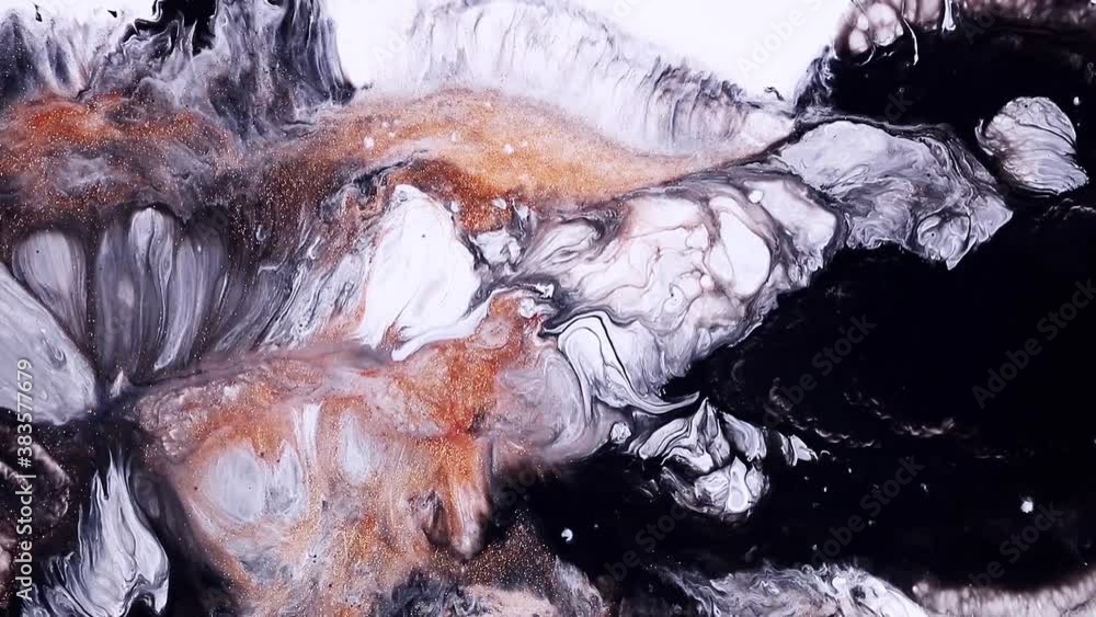 Fluid art painting video, abstract acryl texture with flowing effect ...