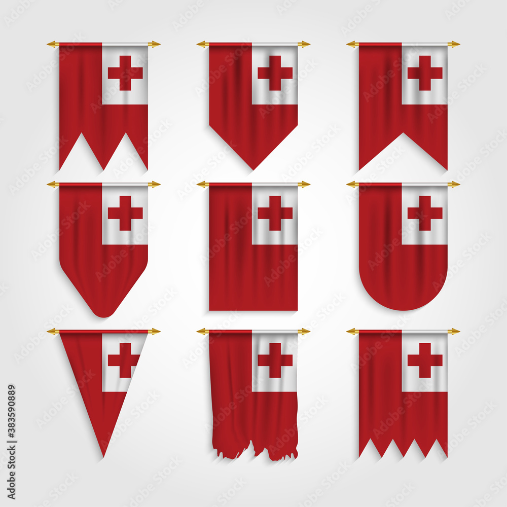 Tonga flag in different shapes, Flag of Tonga in various shapes Stock ...