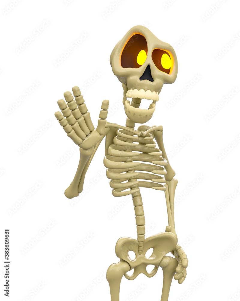 skeleton cartoon is saying hello Stock Illustration | Adobe Stock