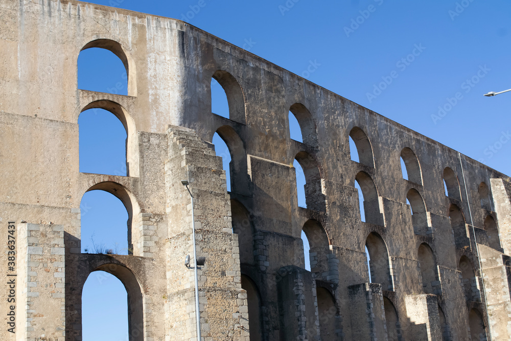The medieval aqueduct is a monumental structure. Beautiful wallpaper on ...