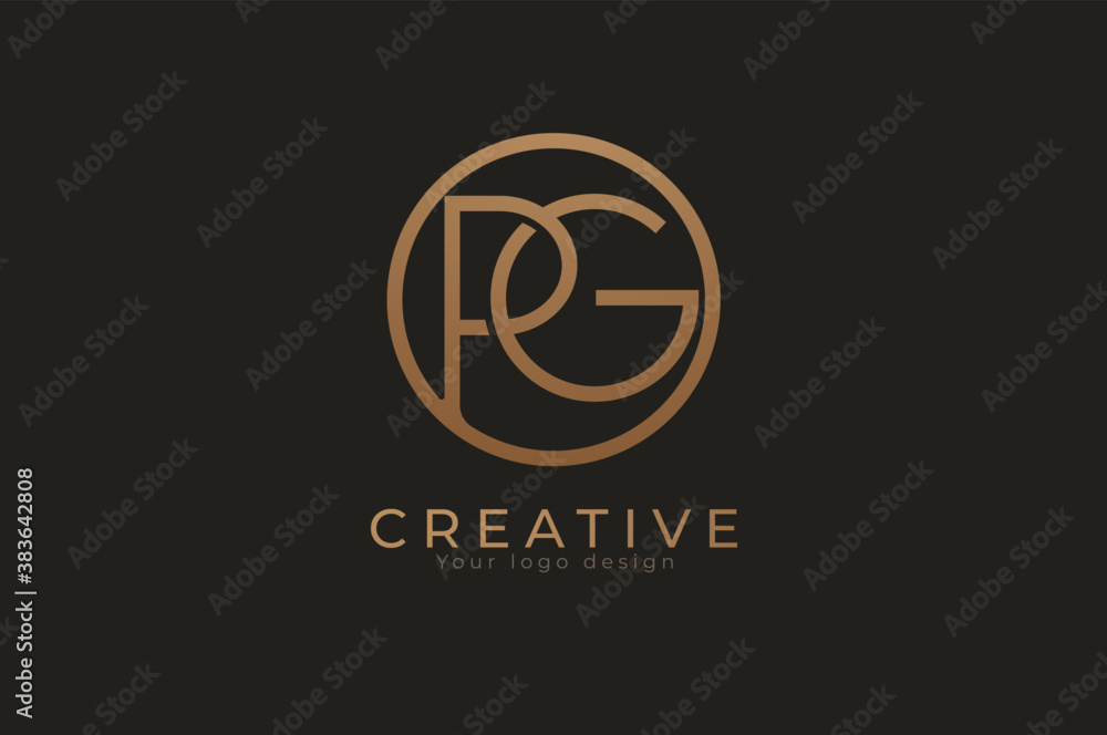 Abstract initial letter P and G logo, usable for branding and business ...