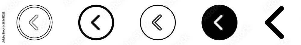 Back Button Icon Circle Black | Previous Buttons Illustration | Video ...