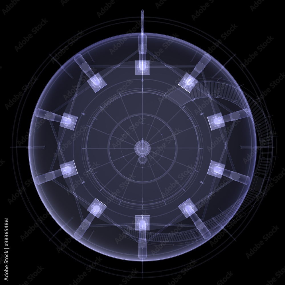 Round oil tank. X-ray render Stock Illustration | Adobe Stock