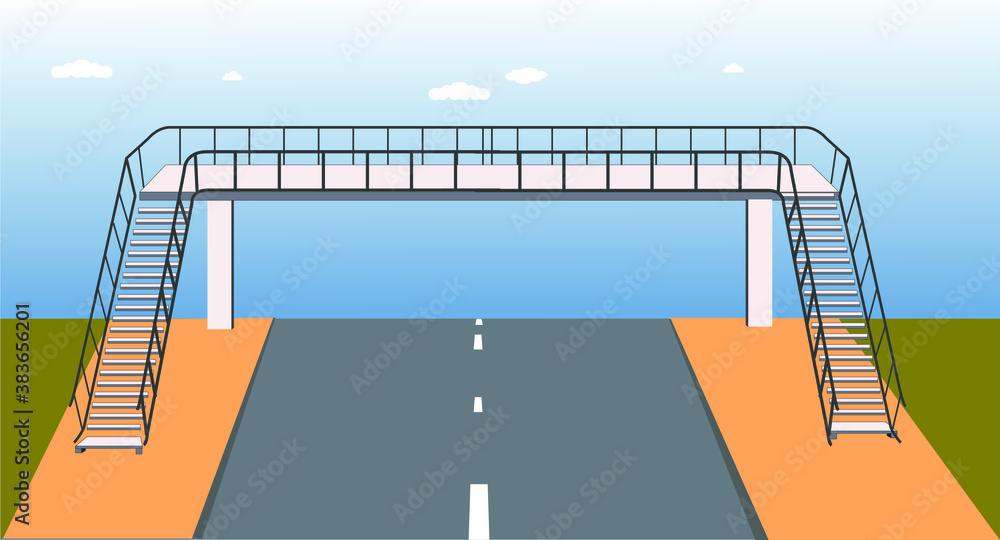 footbridge, overpass, children using pedestrian crossing. underpass ...