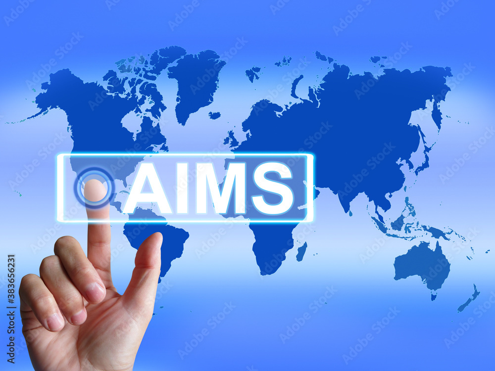 Aims Map Shows International Goals and Worldwide Aspirations 素材庫相片 ...