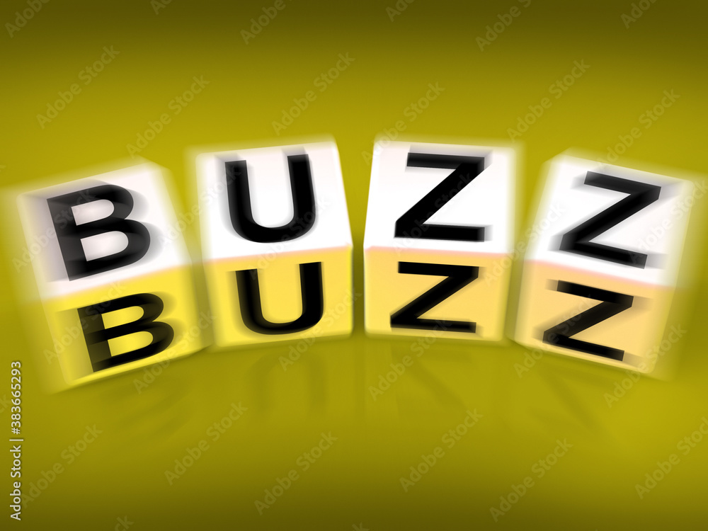 Buzz Blocks Displays Excitement Attention and Public visibility Stock ...