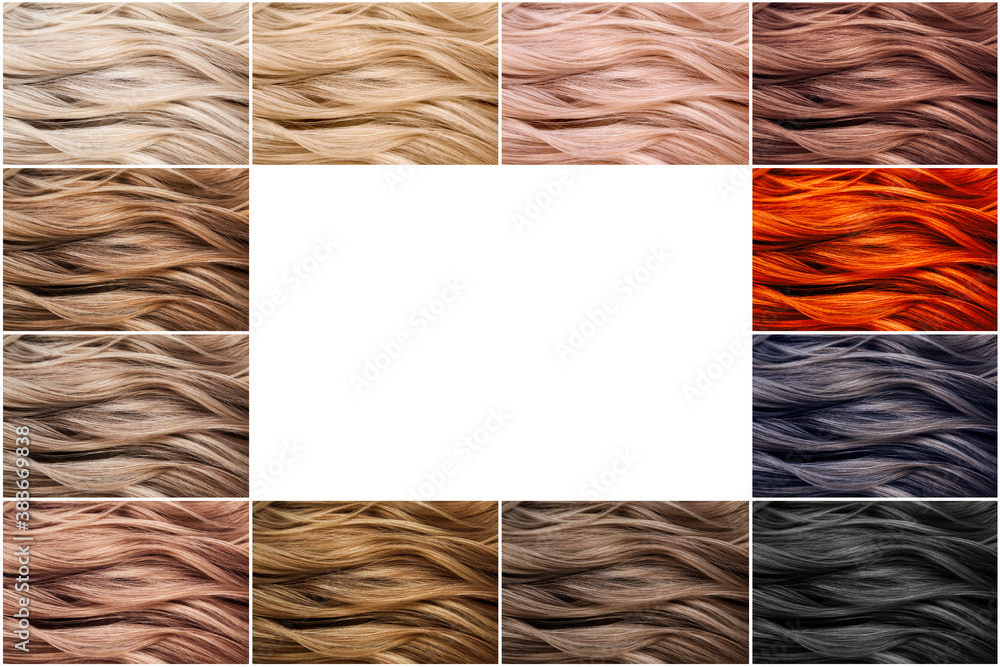 Hair color palette with a range of swatches showing the different ...