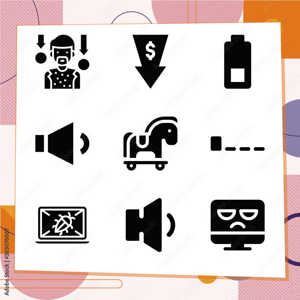 Simple set of 9 icons related to deficient Stock Vector | Adobe Stock