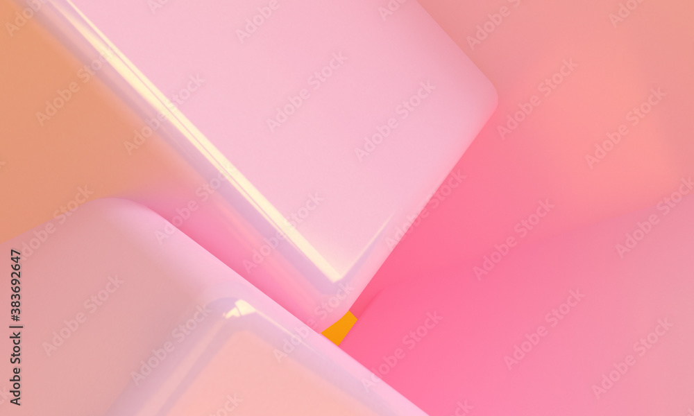 Pink Box 3d minimalist style design, Scene podium mock up presentation ...