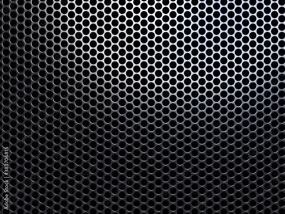 Silver polished metal texture steel background. Perforated sheet metal ...