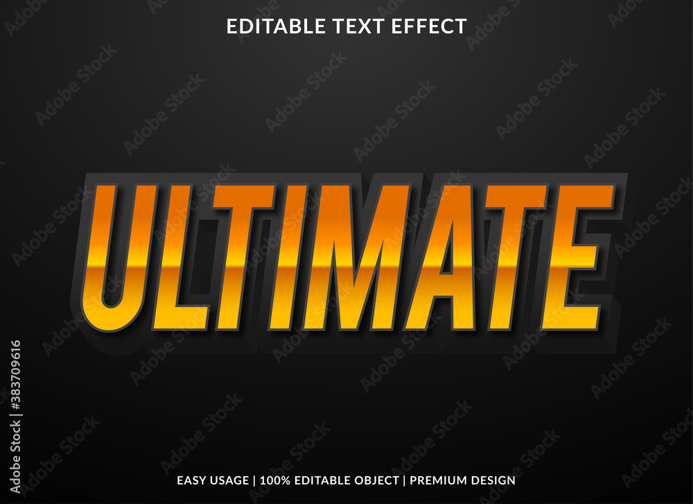 ultimate text effect template with bold and 3d style use for business ...