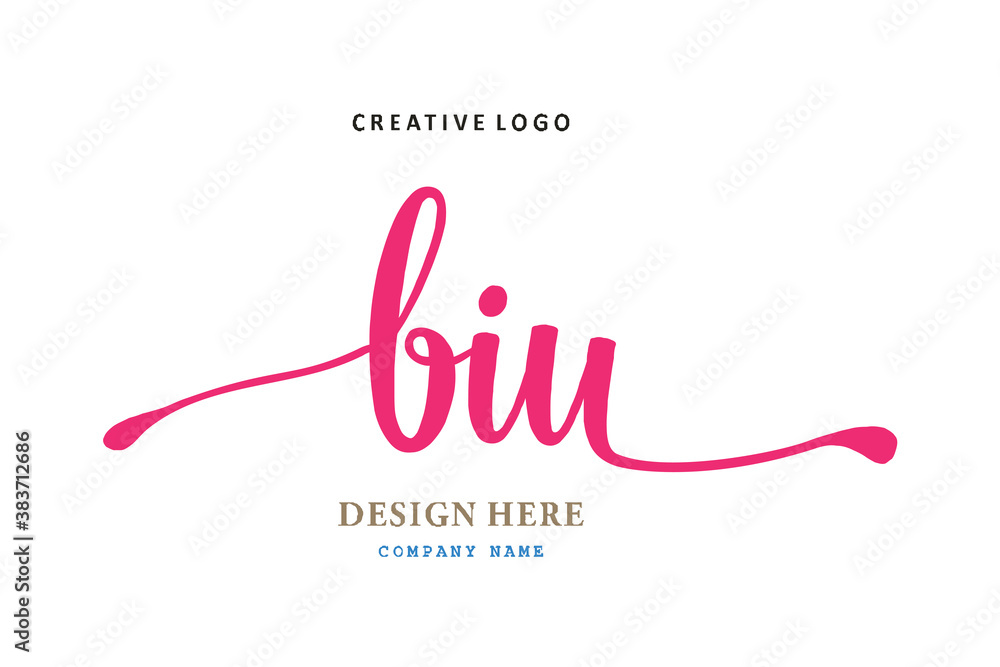 pharmacy logo composition of the letter BIU is simple, easy to ...