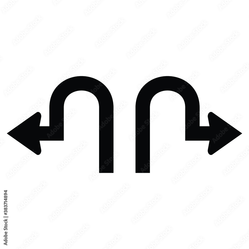 turn left and turn right sign, curve to left signal, traffic sign Stock ...