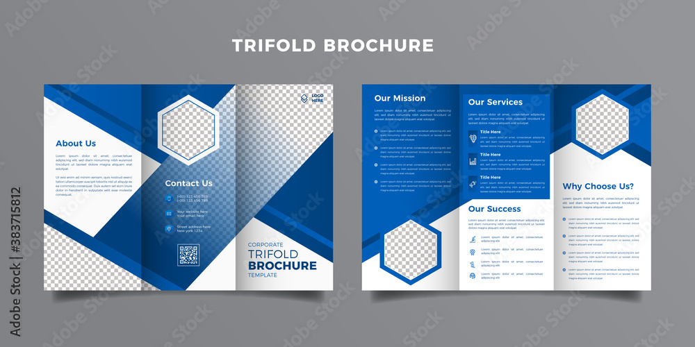 Corporate trifold brochure template. Modern, Creative and Professional ...
