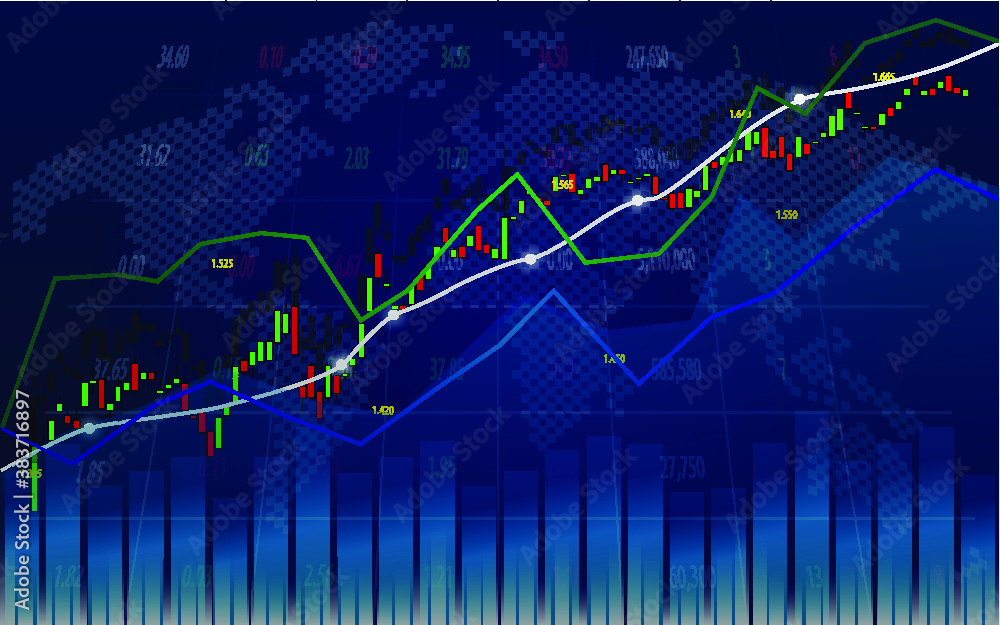 Stock market or forex trading candlestick graph in graphic design for ...