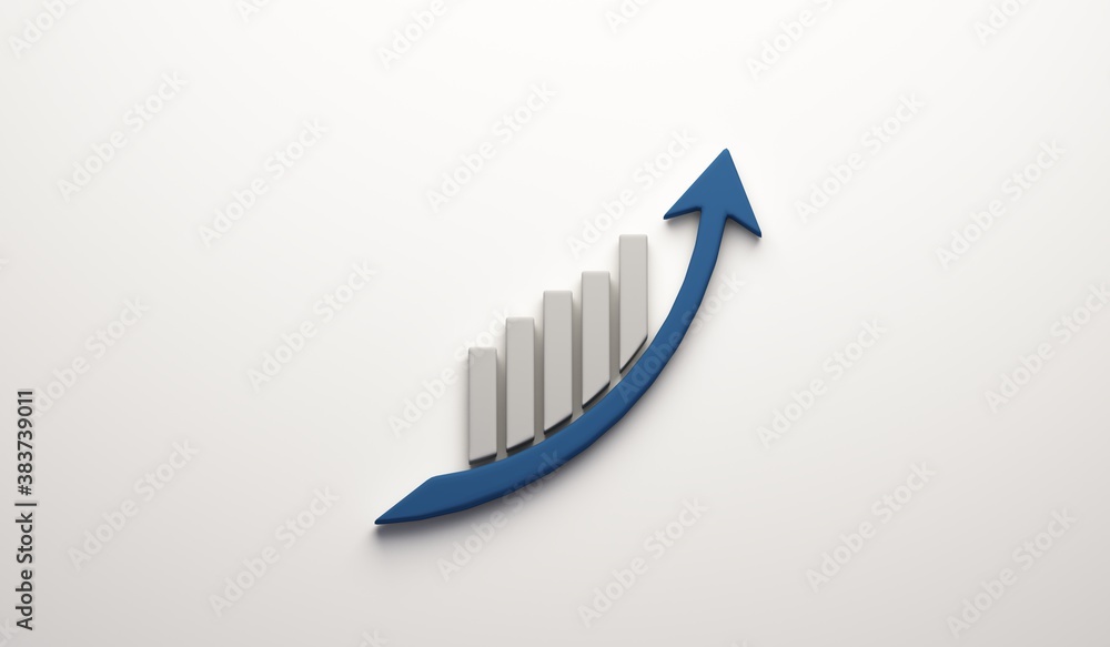 Business graph statistics growth sales 3D image logo icon growing ...