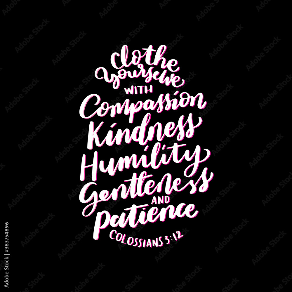 Printable Scripture Lettering On Black Background. Clothe Yourself with ...