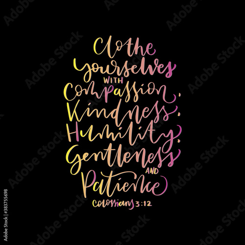 Printable Scripture Lettering On Black Background. Clothe Yourself with ...