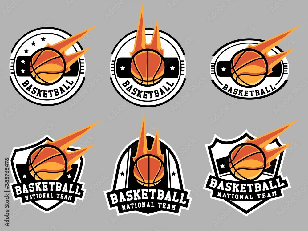 Set of basketball Logo. Basketball logo and badge. Basketball vector ...