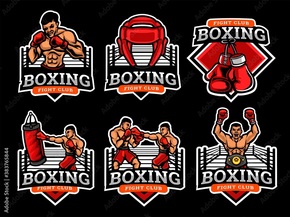 Set of boxing Logo. Boxing logo and badge. Boxing vector illustration ...