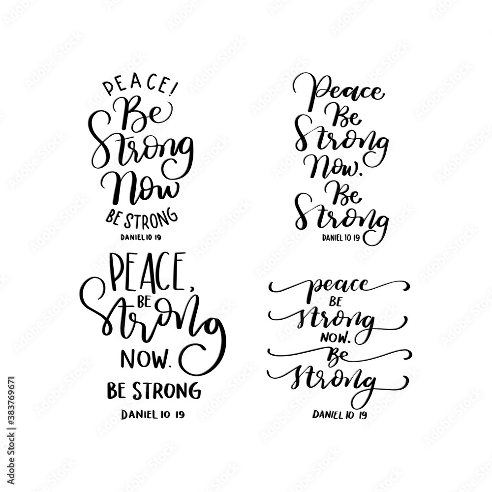 Printable Bible Quote. Scripture Hand Lettered. Peace Be Strong Now ...