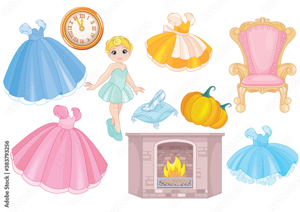 Cute Princess Paper Doll Stock Vector | Adobe Stock
