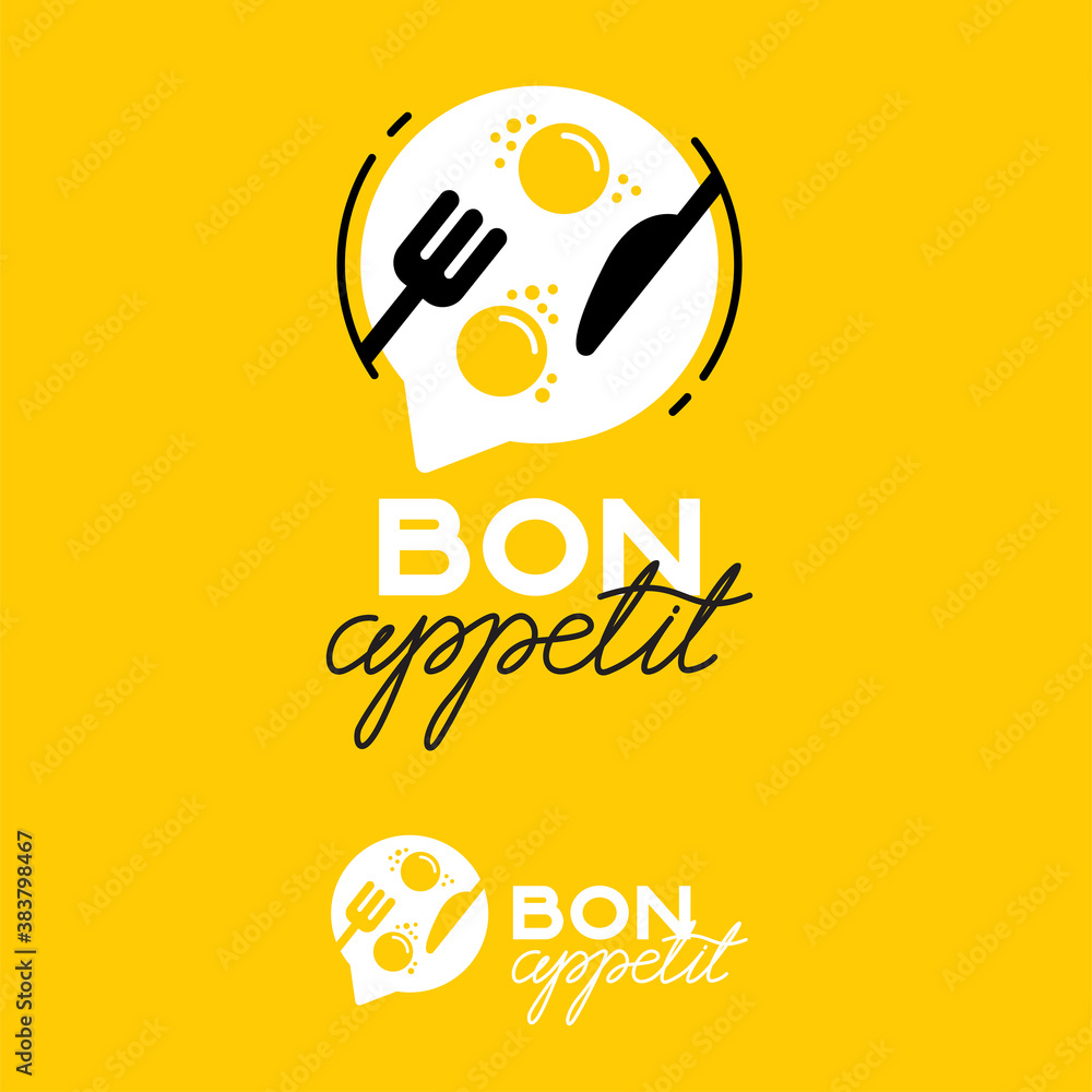 The Logo Of Bon Appetit. Logo for a cafe or restaurant. Cloud for text ...