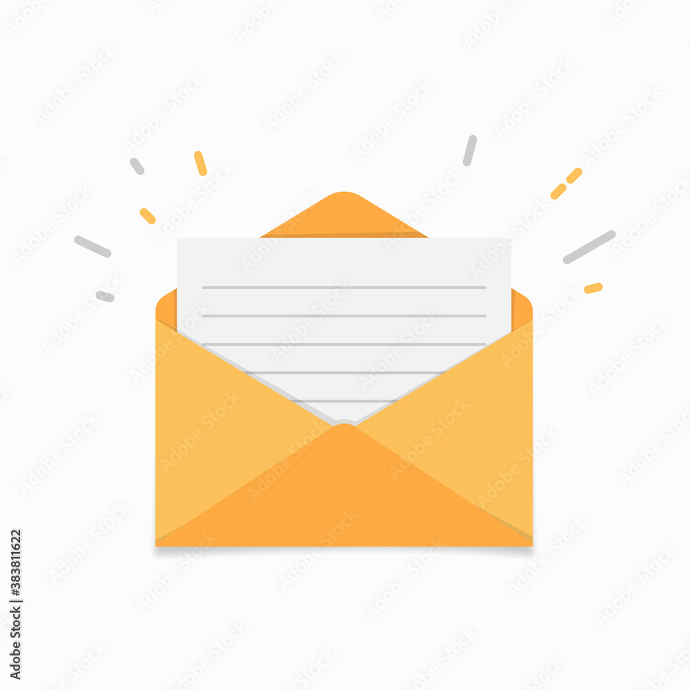 Vector mail envelope on white background Stock Vector | Adobe Stock