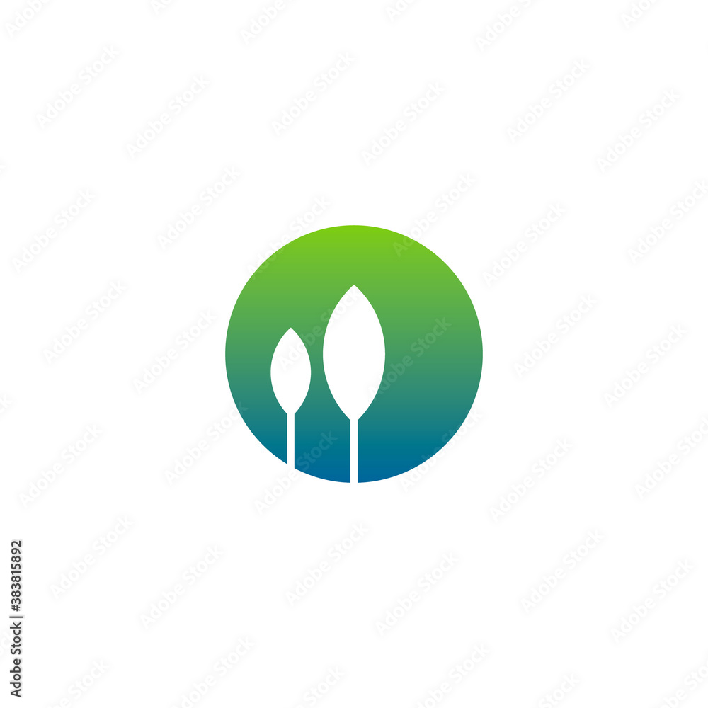 geometric logo of two trees in a circle Stock Vector | Adobe Stock