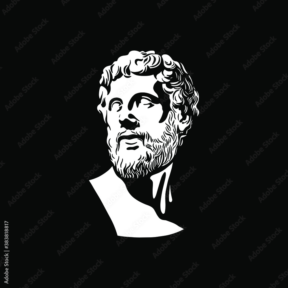 Ancient greek philosopher portrait. Vector illustration. Stock Vector ...