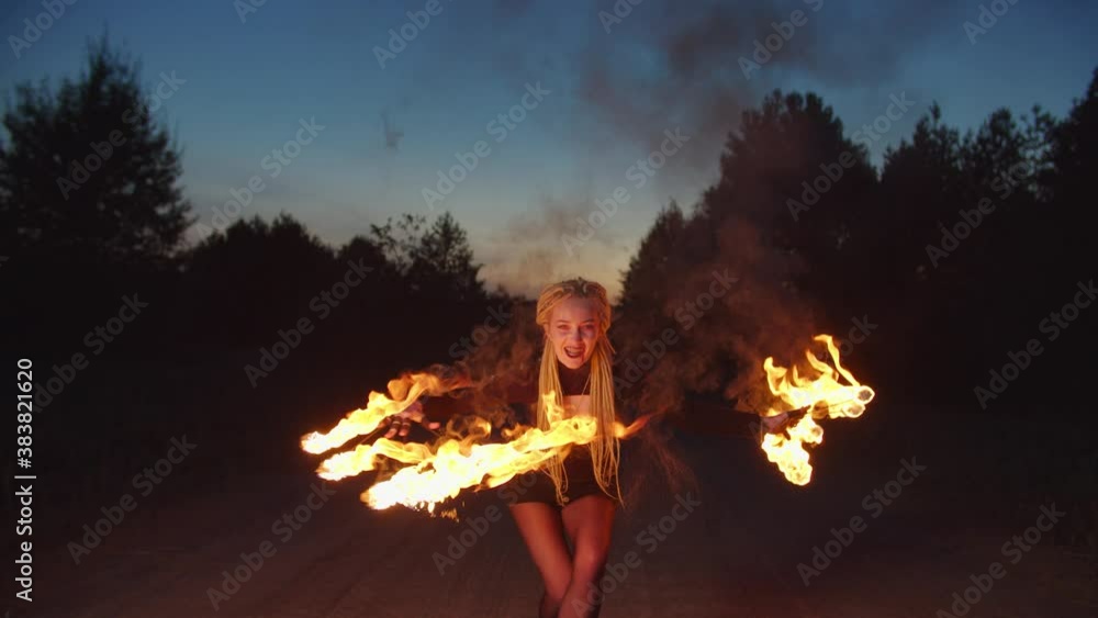 Video Stock Creepy bloodthirsty attractive female vampire with ...