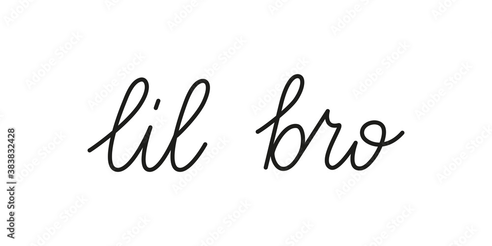 Lil bro phrase handwritten by one line. Monoline vector text element ...