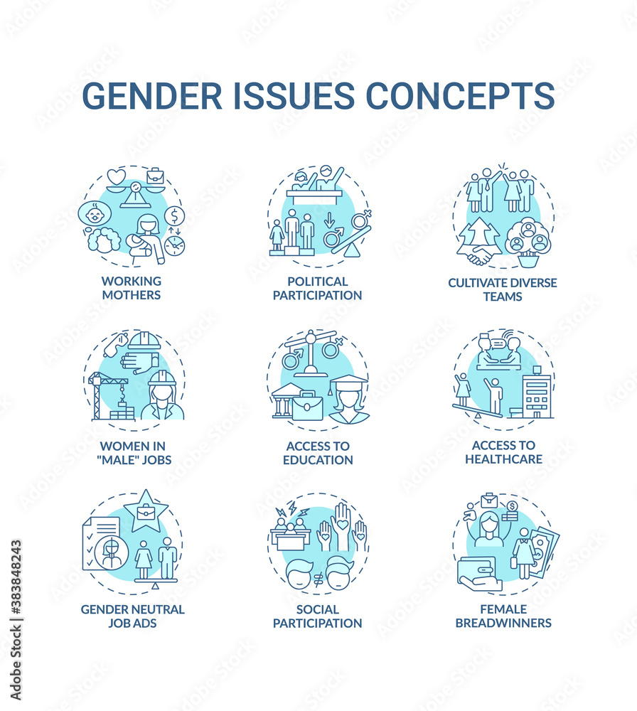 Vetor do Stock: Gender issues concept icons set. Changing gender roles ...
