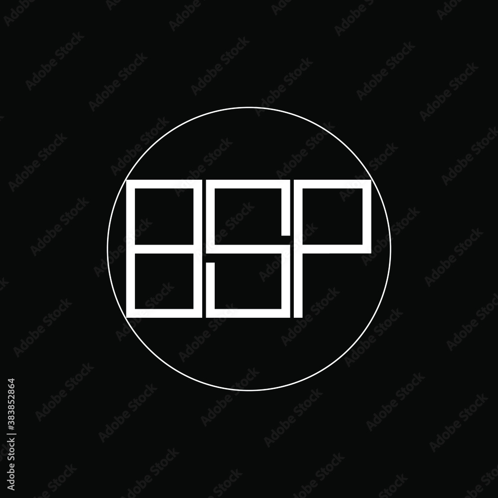 Bsp letter lines rectengular original monogram creative logo design ...