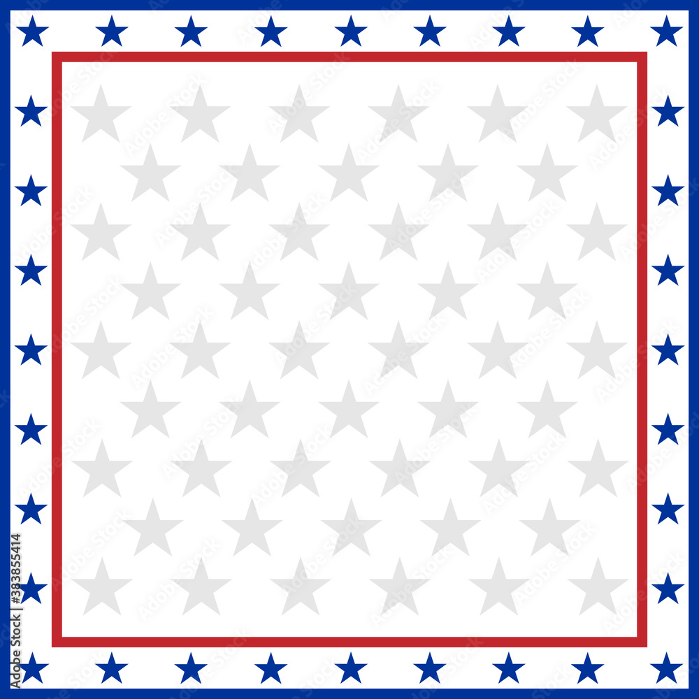 American flag stars symbols patriotic frame border with blank space for ...