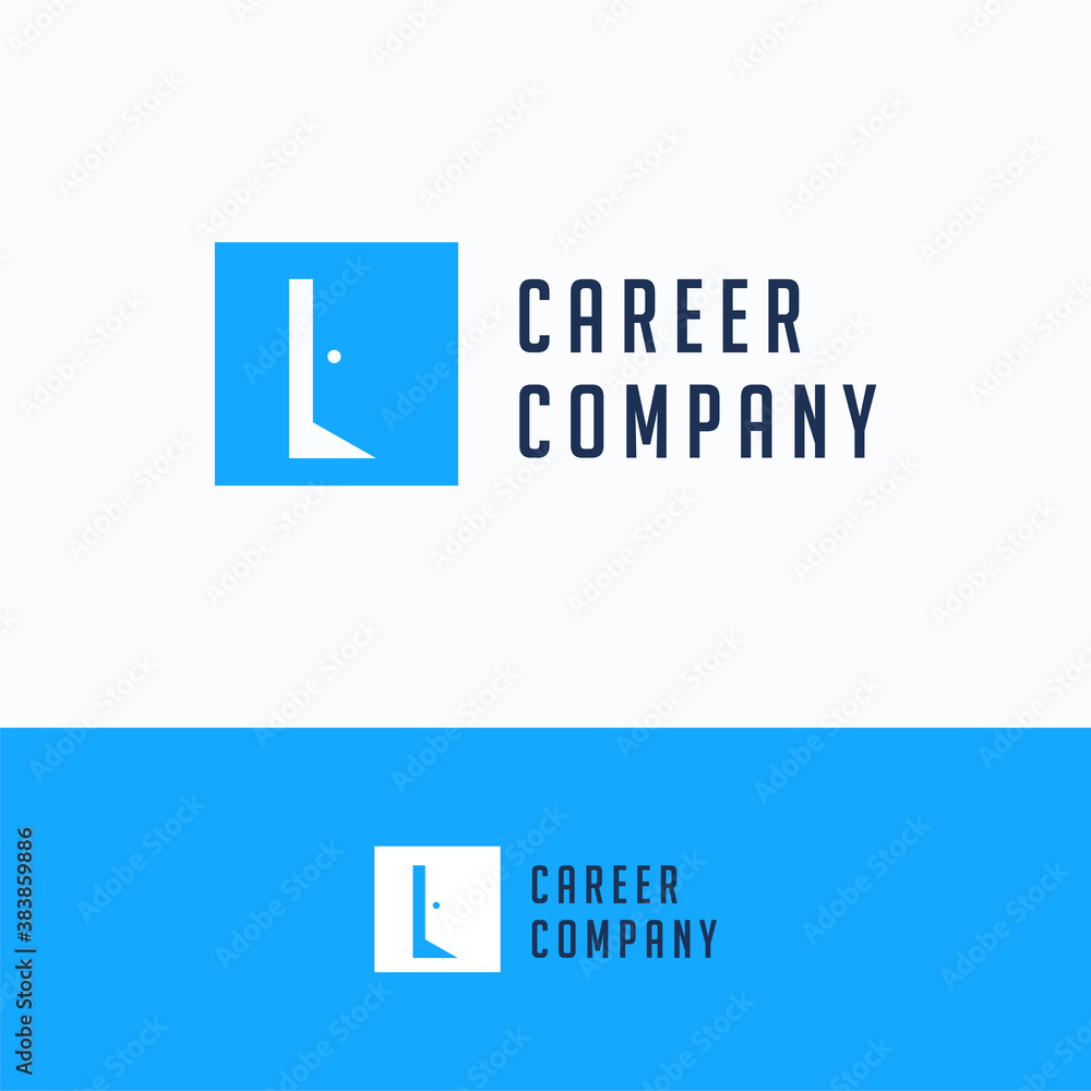 Career company open door logo. Recruitment logo template. Headhunter ...