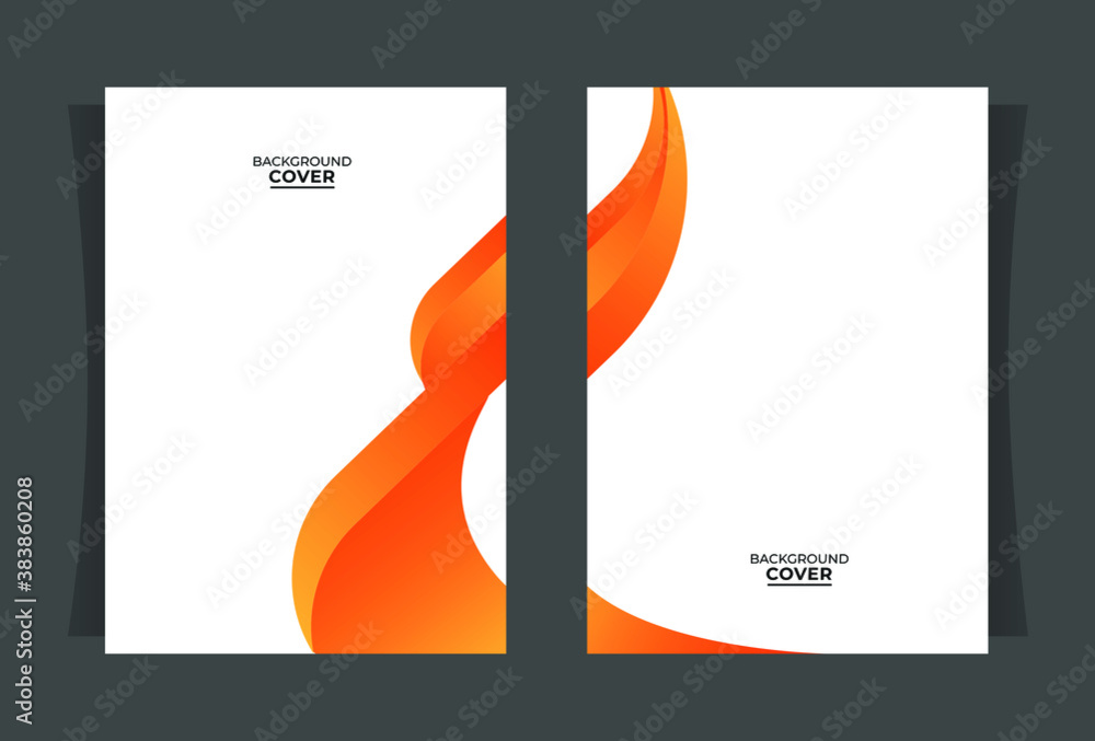abstract covers with orange gradient elements, layout designs for ...
