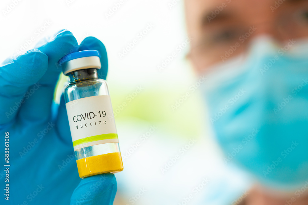 Coronavirus Covid-19 Vaccine. Doctor weared protect mask portrait ...