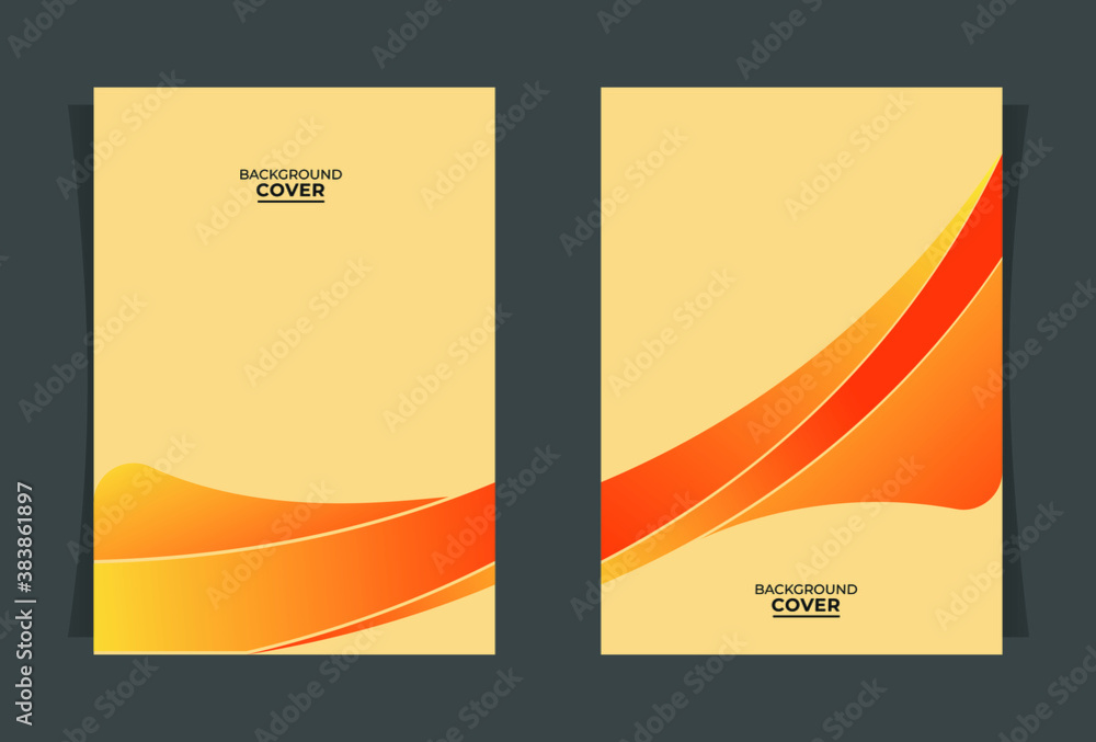 abstract covers with orange gradient elements, layout designs for ...
